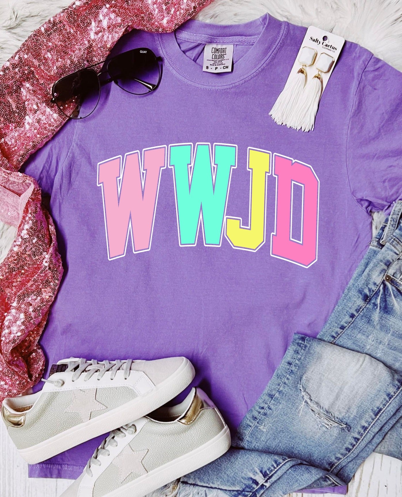 *DTF* WWJD Pastel Colors Violet Comfort Color – SCW Warehouse